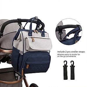 Lmbabter Diaper Bag Backpack,Diaper Bag Tote with Multi-Function Baby Bag with Adjustable Shoulder Strap Insulated Pockets (Gray)