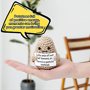 3 inch Life Interesting Knitted Positive Potato Mini Funny Positive Potato, Creative Cute Wool Funny Knitted Positive Potato for Birthday Gifts Party Decoration