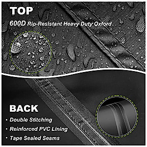 Yougfin Round Patio Table Cover, 600D Heavy Duty Patio Furniture Covers Waterproof, Outdoor Table and Chairs Cover, 62''D x 28''H