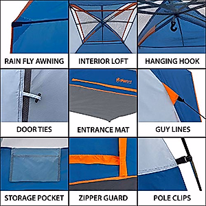 Gigatent 4 Person Camping Tent – Spacious, Lightweight, Heavy Duty Backpacking Tent - Weather and Flame Resistant Outdoor Hiking Dome Tent – Fast and Easy Set-Up – 8’x8’ Floor, 56” Height