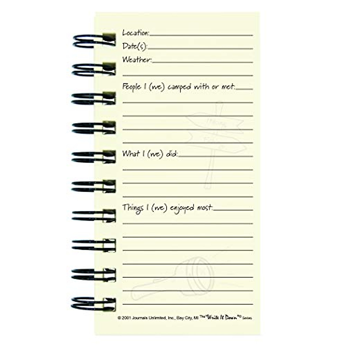 Camping, The Campers Journal - MINI Kraft Hard Cover (prompts on every page, recycled paper, read more...)