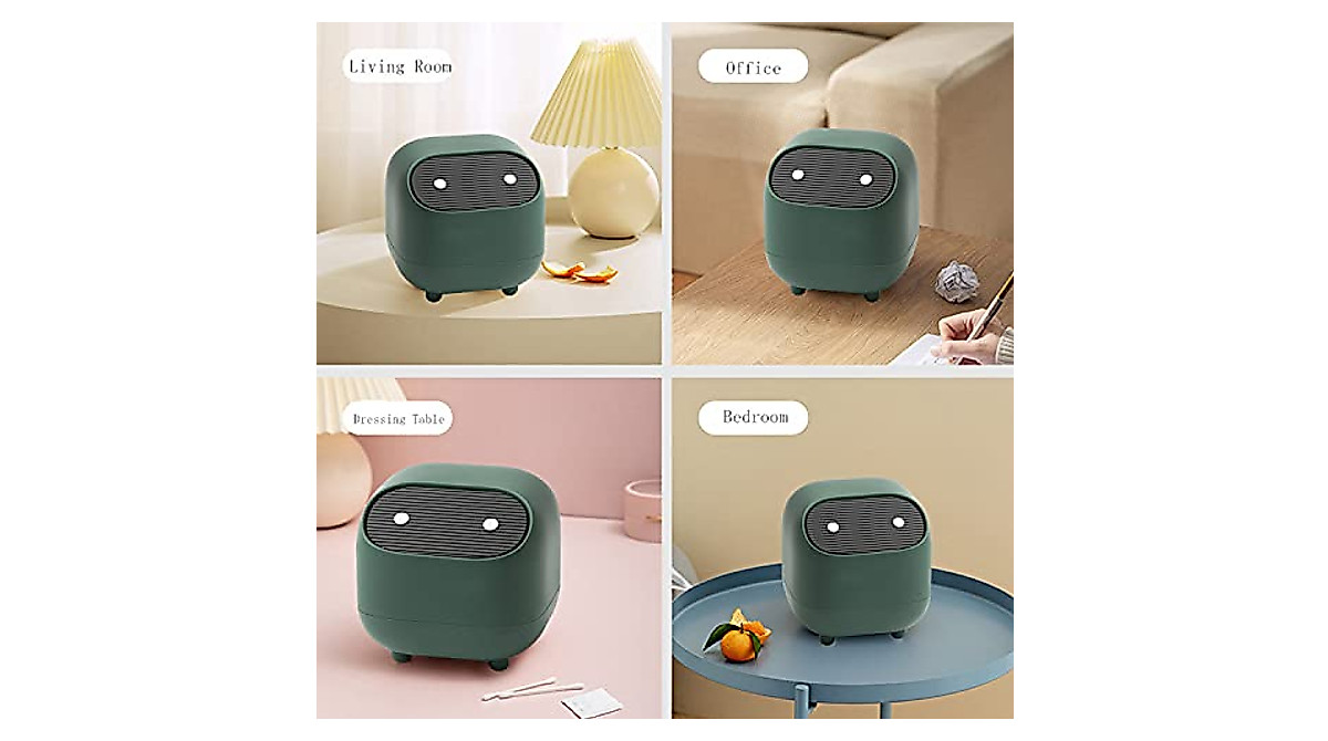 Cute Mini Ninja Desktop Trash Can - Space-Saving Office & Bedroom Bin