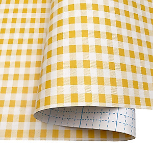 Yifasy Shelf Liner Yellow Grids Self-Adhesive Drawer Shelving Paper Line Study Desk Storage Cabinets 118x17.7 Inch