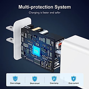 3 Pack 20W USB C Fast Charger, Dual Port PD Power Delivery + Quick Charger 3.0 Wall Charger Block Plug Cube for iPhone 14/14 Plus/14 Pro Max/13/12 Pro Max/Mini/11/XS/XR/X, iPad, Samsung, LG