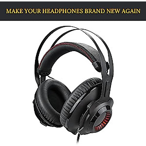 SOULWIT Ear Pads Cushions Replacement, Earpads for Kingston Headphones HyperX Cloud Revolver, Revolver S Gaming Headset (Model Number HX-HSCR-BK/NA & HX-HSCRS-GM/NA) - Black