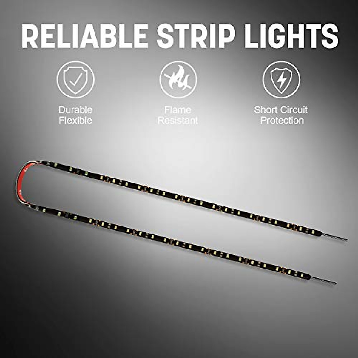 Pilot CZ-3055W Flexible 36 Inch Interior/Exterior LED Light Strip - White/Cut to Fit - Multi-Purpose Automotive or Home Use, Water Resistant with Easy-Peel Tape Included