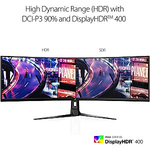 Asus ROG Strix XG49VQ 49” Curved Gaming FreeSync Monitor 144Hz Dual Full HD HDR Eye Care with DP HDMI Black