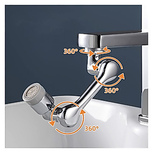 JEMITA Multifunctional 720 Rotatable Faucet Extender Sprayer Head Two Outlet Mode Splash Filter Movable Kitchen Bathroom Tap