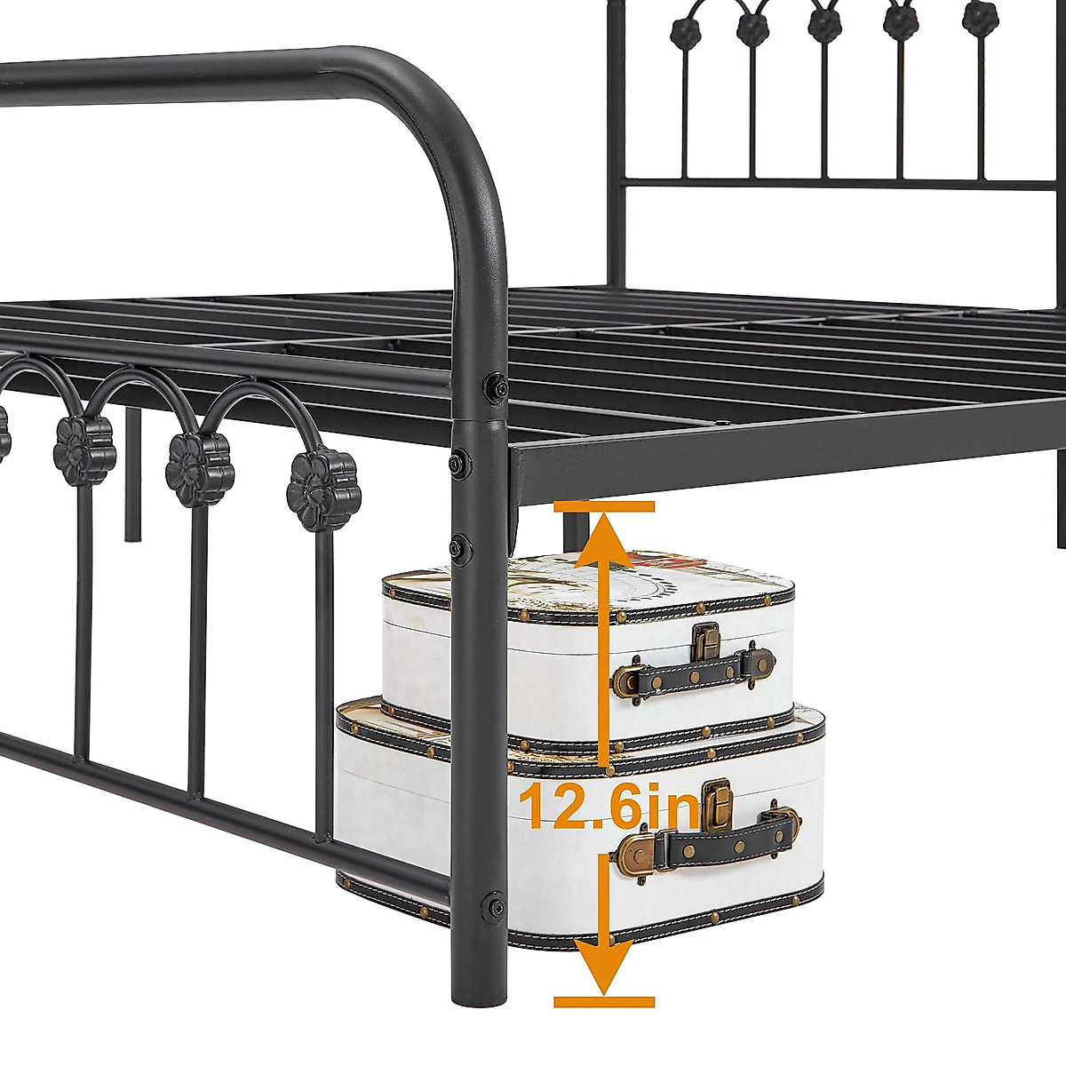 VECELO Classic Metal Platform Bed Frame with Headboard and Footboard Mattress Foundation with Steel Slat Support/No Box Spring Needed/Easy Assembly/Full Size Black