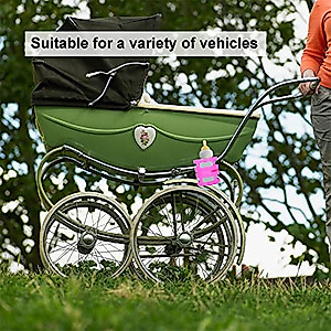 Stroller Cup Holder, Universal Cup Holder Stroller Water Bottle Holder Bike Water Bottle Holder Stroller Drink Holders for Stroller Bicycle Wheelchair(Pink)