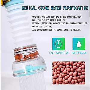 4every 360°Rotating Faucet Nozzle Water Filter 3PCS Filter Sprayer Faucet Water Saving Device Pressurized Shower Faucet Accessories Household Kitchen Faucet Filter Silicone Mouth Long Service Life