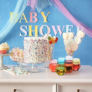 Gerrii 12 Pcs Diamond Stemless Glasses Unbreakable Plastic Wine Glasses 12 oz Reusable Whiskey Glass Stemless Drinking Glasses for Wine Cocktail and Home Dining Wedding Party Kitchen, 6 Colors