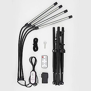 LED Plant Grow Light with Stand,WTINTELL LED Grow Light Full Spectrum for Indoor Plants,10 Dimmable Levels,3 Modes Timing,Tripod Adjustable 15-72 inch.