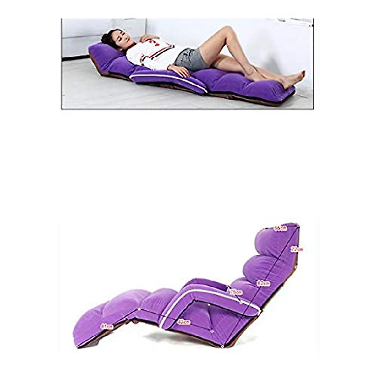 WXBDD Lazy Sofa, Tatami Thick Bed Backrest Creative Sofa Single Floor Sofa, Purple, Simple