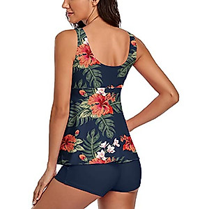 UNIQWETO Tummy Control Tankini Bathing Suits for Women 2 Piece Swimsuits Tank Top with Boyshorts XX-Large