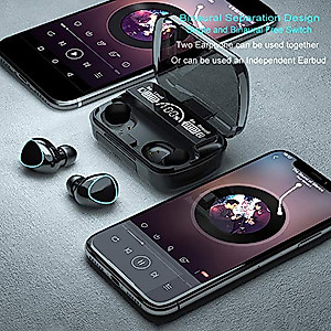 Wireless Earbuds, Bluetooth 5.1 Earphones Auto Pairing Bluetooth Headphones True Wireless Stereo HiFi Headphones for Running Sports in-Ear with Smart LED Display Charging Case/Box