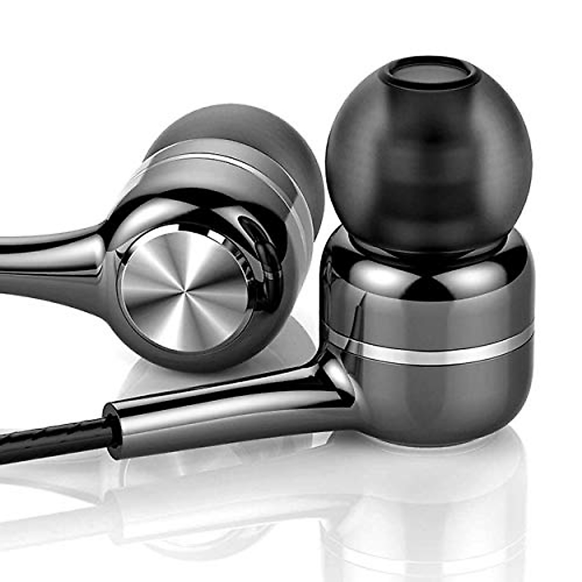 YNR A12 Headphones Earphones Earbuds Earphones, Noise Islating, High Definition, Fits All 3.5mm InterfaceStereo for Samsung, iPhone,iPad, iPod and Mp3 Players(Black+White+Pink+Green 4pairs)