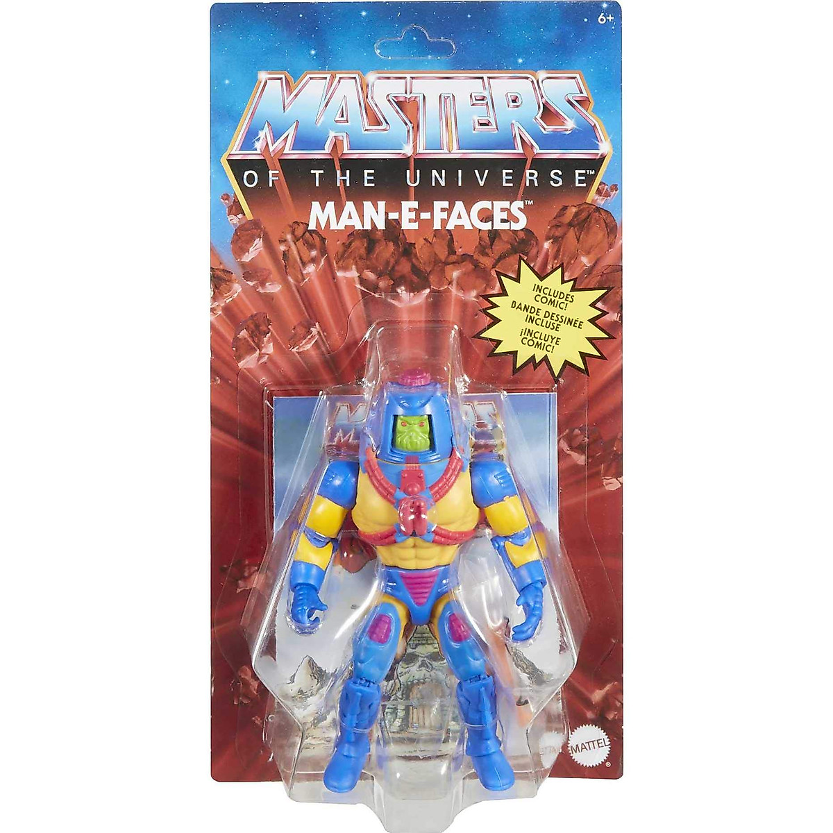Masters of the Universe Origins Man-E-Faces 5.5-in Action Figure, Battle Figure for Storytelling Play and Display, Gift for 6 to 10-Year-Olds and Adult Collectors