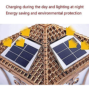 Outdoor Post Light Fixtures Post Lantern Solar Waterproof Column Headlights, Home Garden Community Lawn Lights, Die-cast Aluminum Anti-rust Lighting Lights,acrylic Lamp Shade Landscape Lights