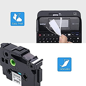 Label KINGDOM Label Tape 18mm 0.7 Laminated Tape Replacement Brother TZe-241 TZe141 TZe 641 TZe441 TZe541 TZe741 3/4 Inch Tape for Ptouch D400 D600 1880 Label Maker, 6-Pack