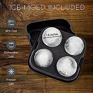 Cocktail Smoker Kit with Torch and Wood Chips for Whiskey and Bourbon - Whiskey Gifts for Men/Father/Husband - Old Fashioned Smoker Kit with Ice Ball Mold (Butane and Glassware Not Included)