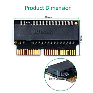 HLT M.2 NVME SSD Convert Adapter Card for MacBook Air Pro Retina (Year 2013-2017), NVME/AHCI SSD Upgraded Kit for A1465 A1466 A1398 A1502 ( Black Adapter)