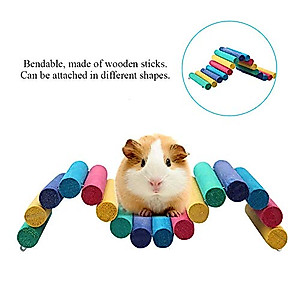 Bird Toys,Small Animals Toys Wooden Ladder Arch Bridge for Hamster Hedgehog Mouse Small Animal House Cage Villa Exercise Chew Toy
