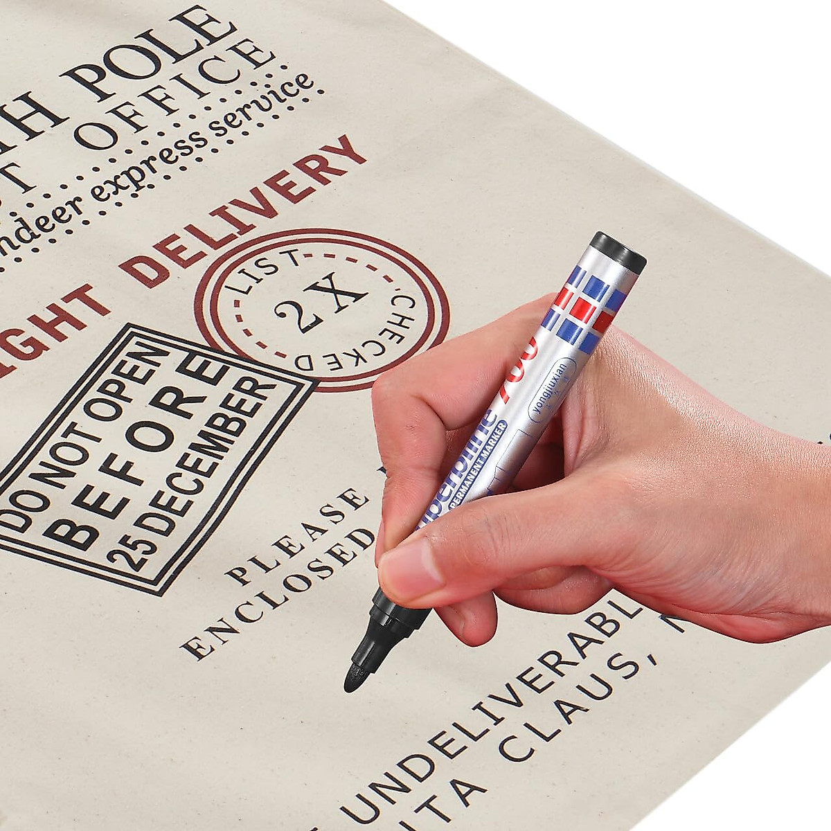 JOYIN 3 Santa Burlap Sack Christmas Gift Bags with Drawstring 26" x 19" for Large Xmas Package Storage, Event Party Supplies, Christmas Party Favors.