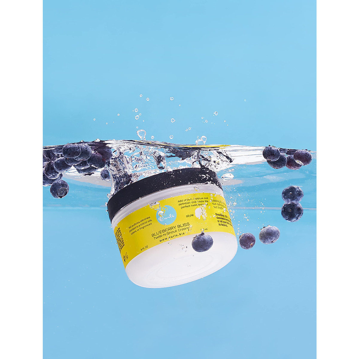 Curls Blueberry Bliss Twist-N-Shout Cream - 8 oz, for the Perfect Twist Outs and Braid Outs, for All Natural Types, Adds Sheen, Moisture, and Definition to Hair