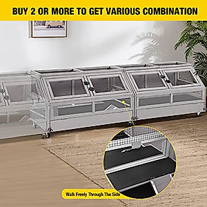 Aivituvin Guinea Pig Cage Anti-Chewing Hamster Cage Indoor Outdoor Small Animal Cages with Chewing Toy, Food Bowl, Hideout and Deep Leakproof Tray