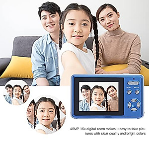 40MP Digital Camera 2.4 Inch Screen Mini Video Camera with 16x HD Digital Zoom 32GB Digital Cameras for Photography (Blue)