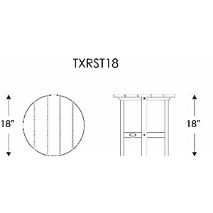 Trex Outdoor Furniture Cape Cod Round 18-Inch Side Table, Charcoal Black