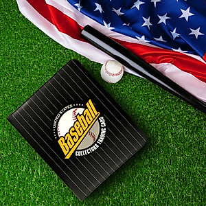 ZINOMAR Baseball Card Binder with Sleeves, 40 Pcs 9-Pocket Pages for 720 trading cards, Portable Card Collector Album Holder Book, Zip Carrying Case Display Storage for TCG - Black