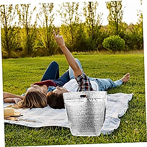 BUGUUYO 6pcs Self-sealing Thermal Bag Zippered Tote Bag Organizer Tote Bag Food Insulation Pouch Take Out Food Bag Food Bag Heat Insulated Bag Delivery Bag Convenient Cake Bag Box