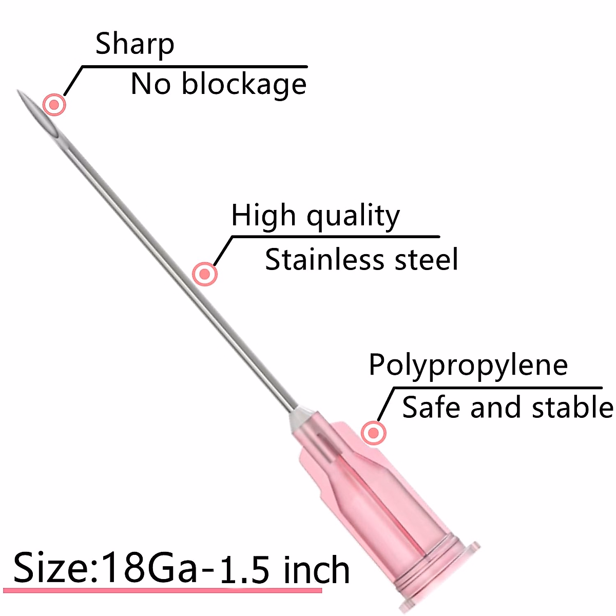 50 Pack 3ml Luer Lock with 18 Gauge 1.5 Inch for Scientific Labs Measuring and Dispensing, Individually Sealed Wrapped