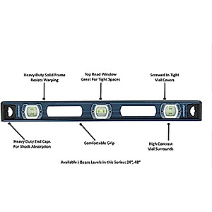 Swanson Tool IBL240 Aluminum 24-Inch I-Beam Level (Blue)