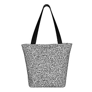 Silver Glitter Women's Shoulder Handbag Beach Tote Bag Storage Handle Bag