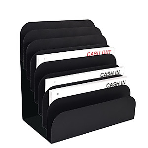 STEELMASTER by BankSuppliesâ€¯Steel Cashier Pad Rack | 8 Slot File & Desk Organizer | Paper Organizer | Black Powder Coat Finish | Scratch & Chip-Resistantâ€¯| Forms, Applications, Deposit Slips & Checks