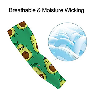 Women UV Sun Protection Arm Sleeves 1 Pair, Sun-protective Cooling Sleeves Different Cute Avocados, Arm Cover Shield for Men Cycling Golf Hiking Running Outdoor Sports 2XL