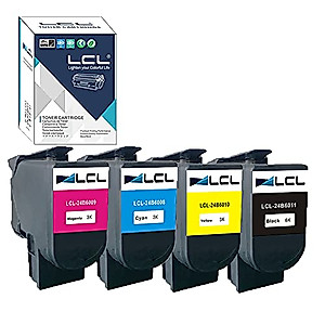 LCL Compatible Toner Cartridge Replacement for Lexmark 24B6011 24B6008 24B6009 24B6010 XC2130 C2132 (Black Cyan Magenta Yellow 4-Pack)