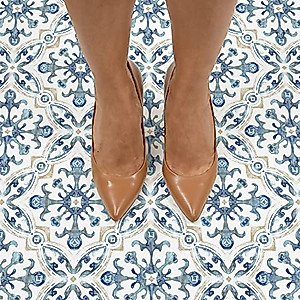 FloorPops 12-in by 12-in Tuscan Peel and Stick Floor Tiles (10 Tiles), (10 sq.ft./Carton)