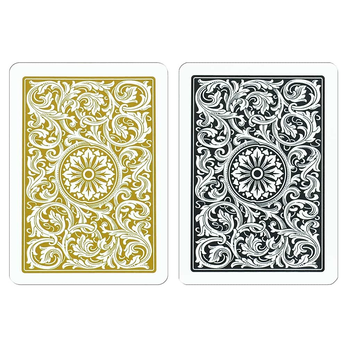 Copag 1546 Design 100% Plastic Playing Cards, Poker Size (Standard) Black/Gold (Regular Index, 1 Set)