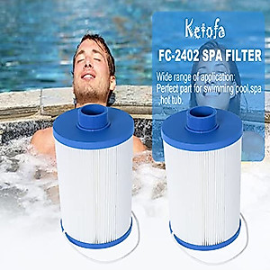 303279 Spa Filter Compatible with Watkins 𝟯𝟬𝟯𝟮𝟳𝟵, 𝗙𝗖-𝟮𝟰𝟬𝟮, PFF42TC-P4, 78460, SD-01322, 5CH-37, LSX1057 Free Flow and Lifesmart Hot Tub Filter, 1 1/2" MPT Finer Thread Spa Filter - 2 Packs