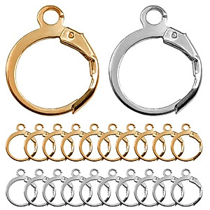 FANMAOUS 200PCS Hypoallergenic French Earring Hooks Leverback Earwires Round Earring Hooks Earring Supplies Findings Ear Wire with Open Loop for Earring Designs Jewelry Making Findings