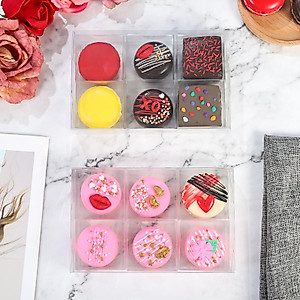 ROSPAKTEK 50Pcs 2.17x2.17x1.38 Inch Single Chocolate Covered Ore Boxes Macaron Boxes Brownie Boxes Treat Boxes Candy Boxes Small Gift Boxes for wedding Bridal Shower Birthday Party Favors