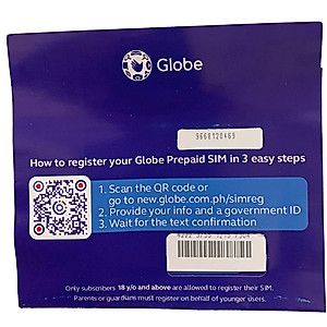 Globe Sim Card Philippines LTE & 5G Philippine Simcard, Globe Local Line Use, High Speed Data Communication, Roaming, Prepaid Sim Card (5GB Data)