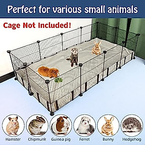 FHTONGE 55.9x28 Guinea Pig Cage Bottom Tarp for C&C Cage Panel, Waterproof Guinea Pig Cage Liner Base Washable Small Animal Cage Bedding for Hamster Chinchilla Hedgehog Ferret Rabbit Habitat(No Cage)