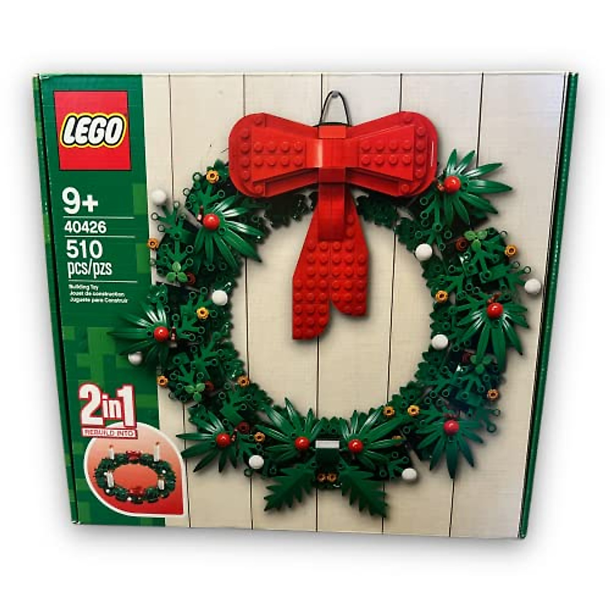 Lego Holiday Bundle, Christmas Tree (40573) and Wreath (40426), 2-in-1 Building Toy Set, Christmas, (1294 Total Pcs)