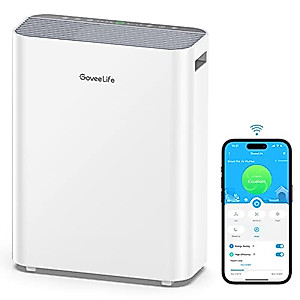 Govee Life Smart Air Purifiers for Home Large Room, H13 True HEPA Air Purifiers for Pets with PM2.5 Sensor, Air Quality Index for 99.97% 0.3 micron Particles, Washable Pre-Filter for Pet Hair Lint