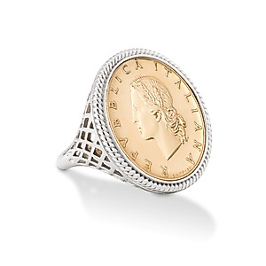 Miabella 925 Sterling Silver Genuine Italian 20-Lira Coin Rope Ring for Women (7)